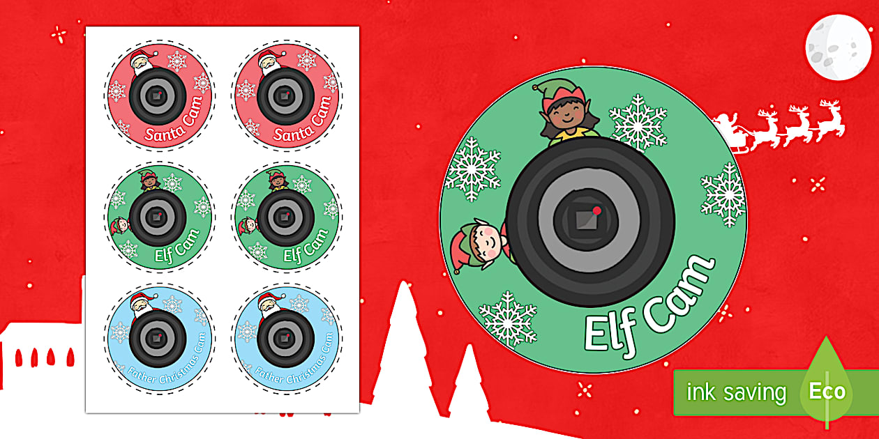 Santa Cam - Elf Cam Badge (teacher made) - Twinkl