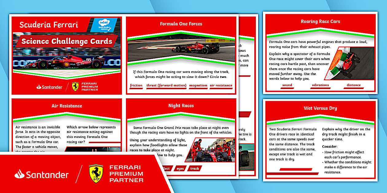 FREE! - Scuderia Ferrari: Science Challenge Cards for K-2nd Grade