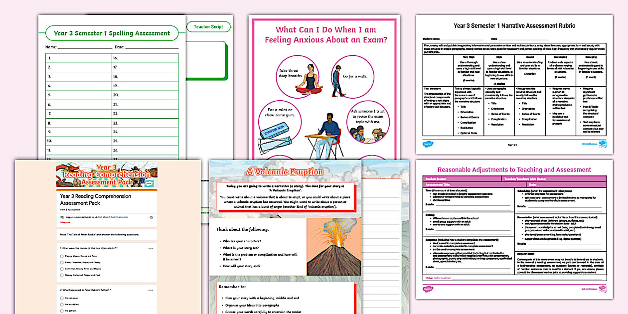 Year 3 Semester 1 Assessment Pack (teacher made) - Twinkl