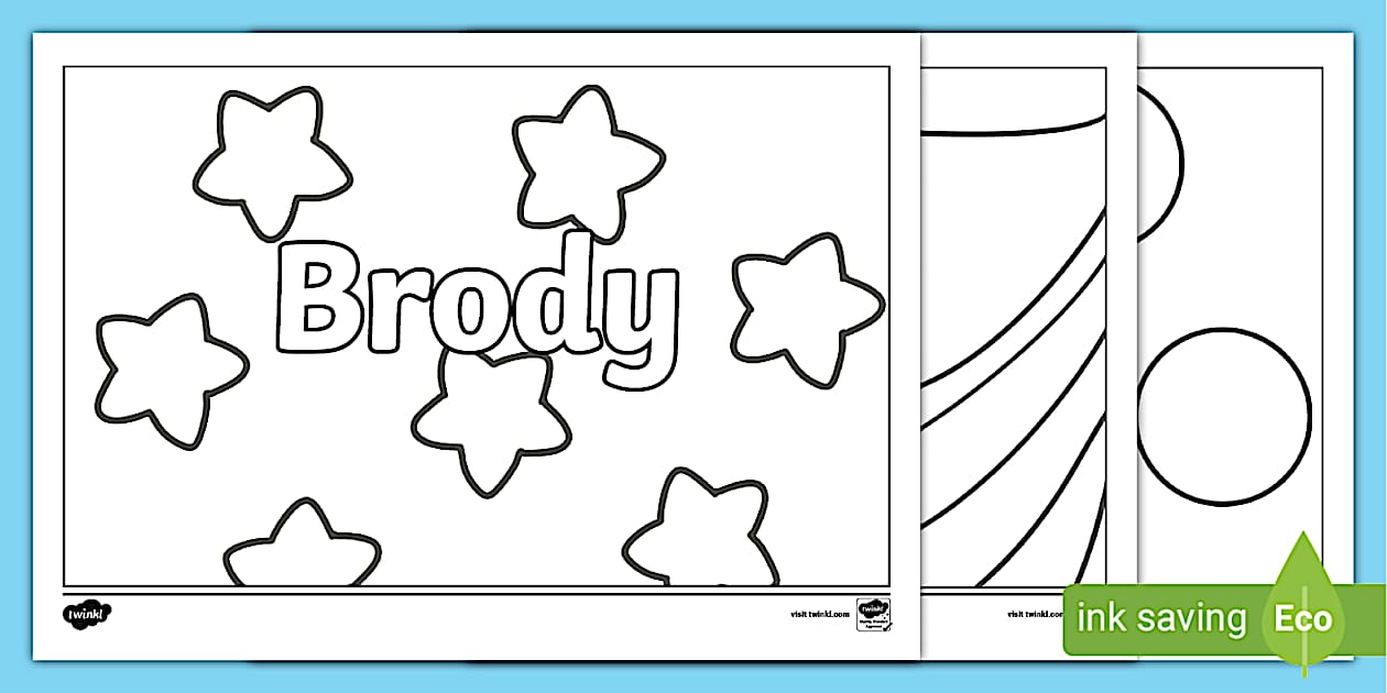 Brody Name Simple Colouring Activity Sheet | Twinkl | KS1