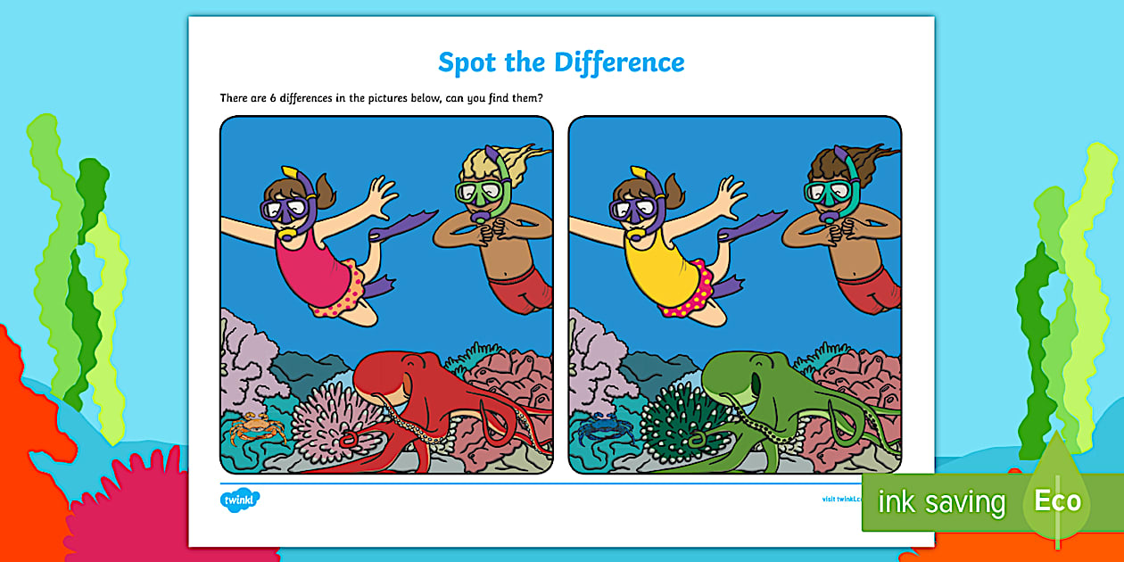 Under the Sea Spot the Difference Activity (Teacher-Made)