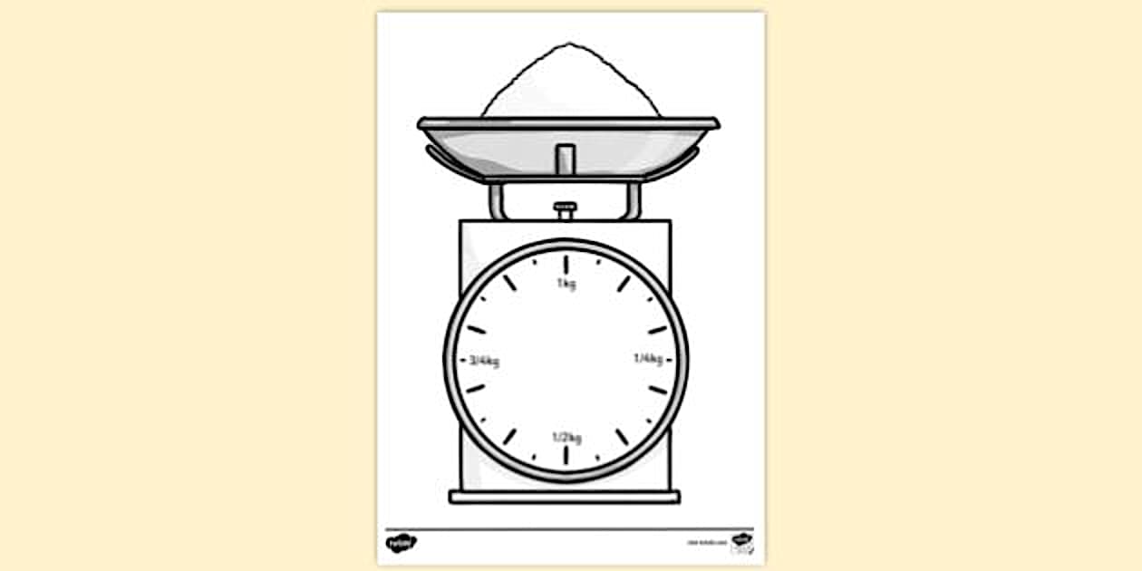 Scales with Half Kg Colouring Sheet | Colouring Sheets
