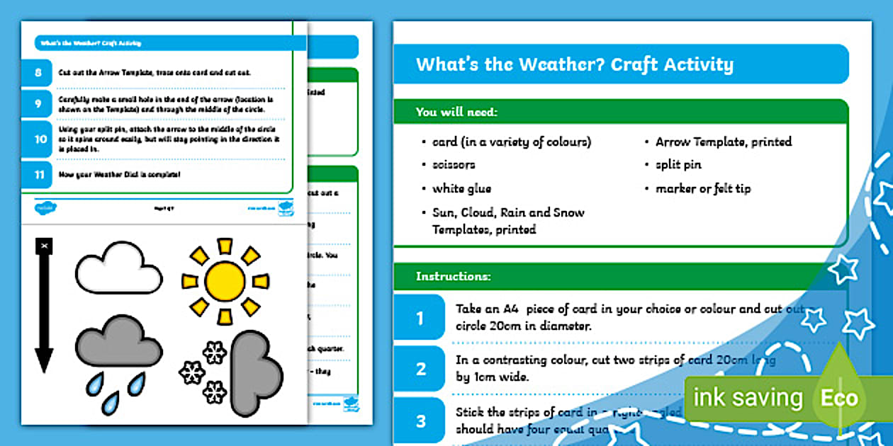 What's the Weather? Craft Activity (teacher made) - Twinkl