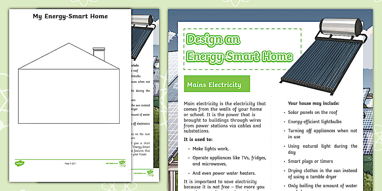 Design an Energy Smart Home - Activity (teacher made)
