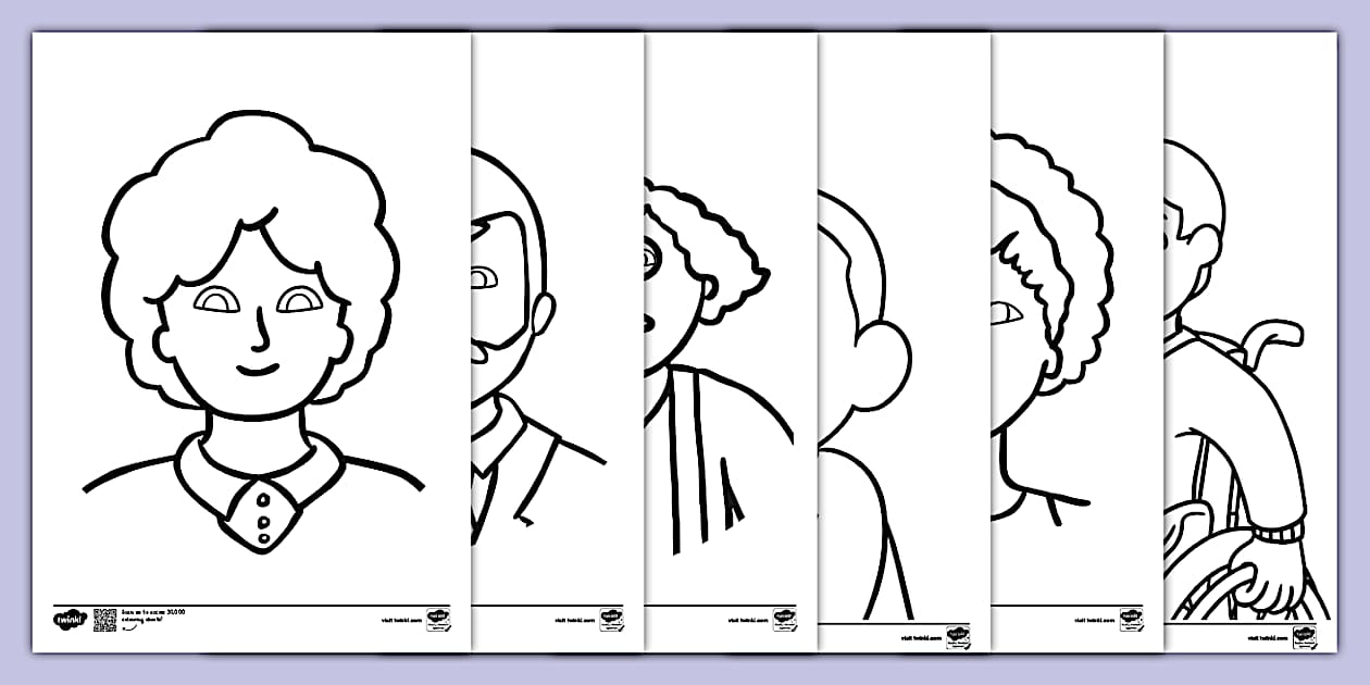 My Family - Colouring Pictures of People - Worksheets