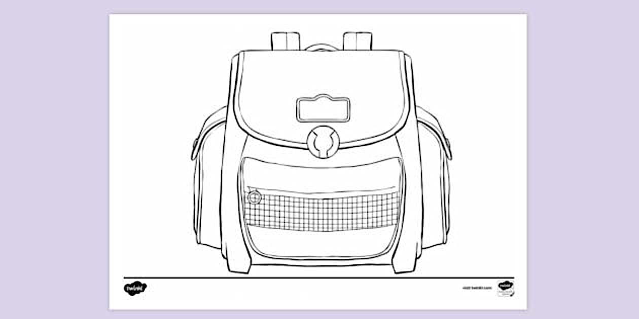 Schulranzen Rucksack Colouring | Colouring Sheets - Twinkl