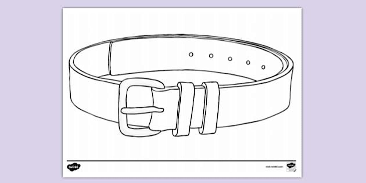 Belt Clothing Colouring Sheet | Colouring Sheets - Twinkl