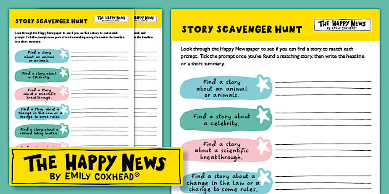FREE! - The Happy Newspaper: Story Scavenger Hunt (Issue 30)