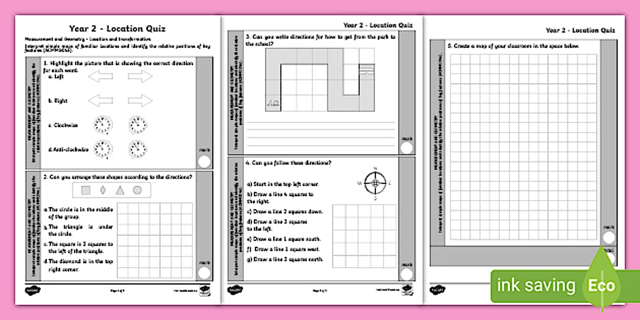 Year 2 Location Assessment (teacher made) - Twinkl