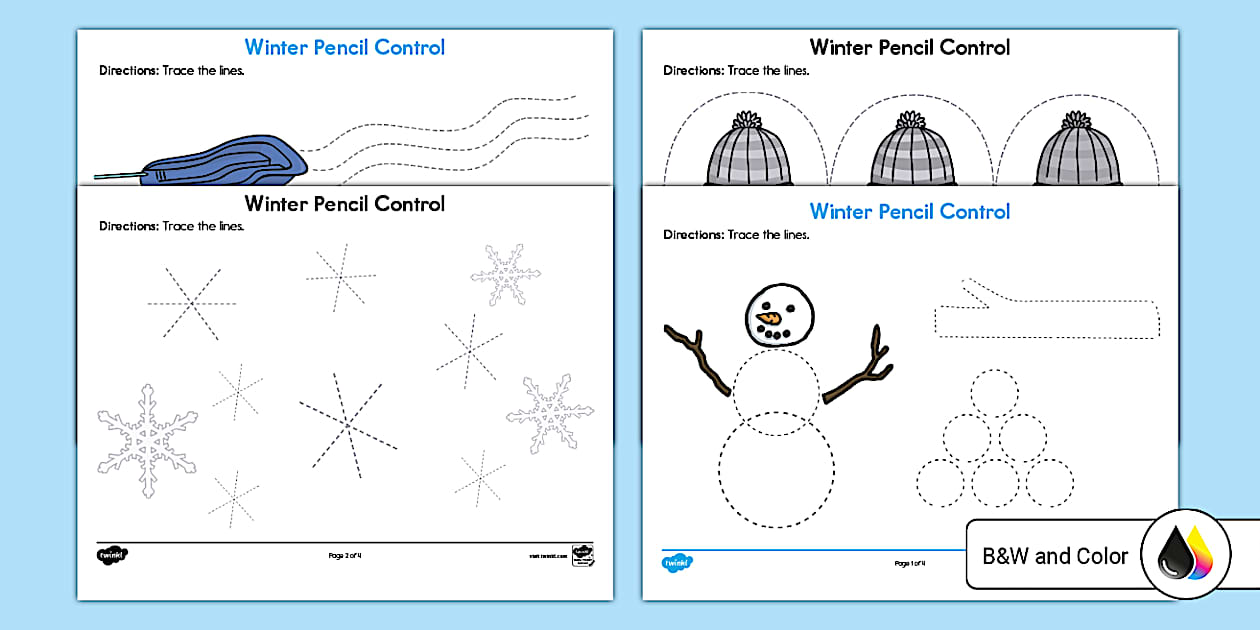 Winter Fine Motor Worksheets | Winter Season | Twinkl USA
