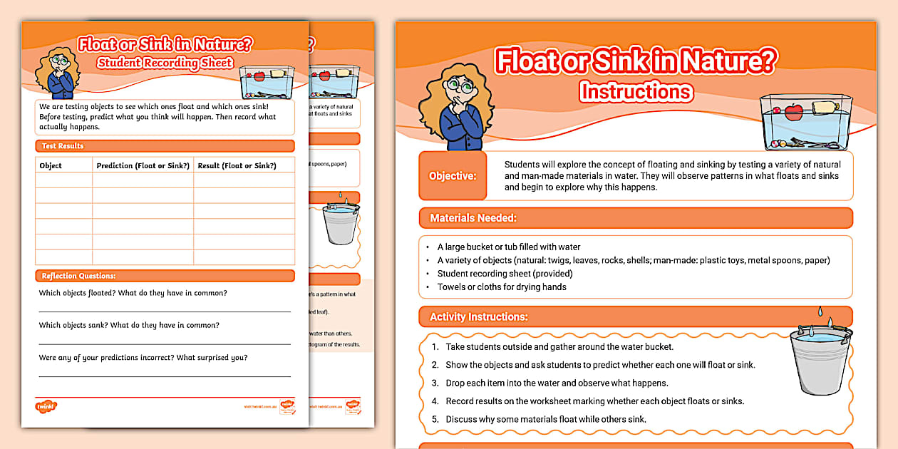 STEM Outdoors: Float or Sink in Nature? (teacher made)