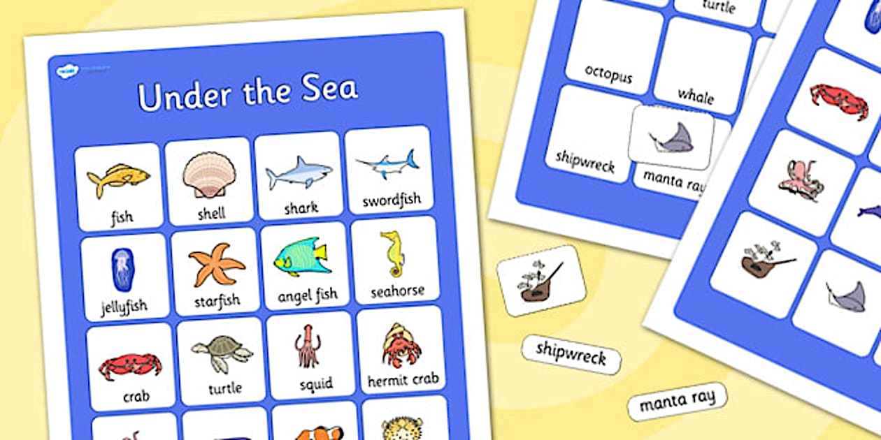 Under the Sea Vocabulary Poster - ESL Ocean Vocabulary