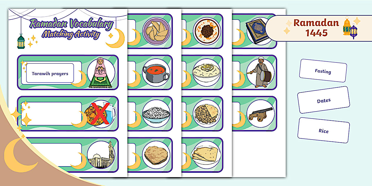 Ramadan Vocabulary Matching Activity (teacher made) - Twinkl