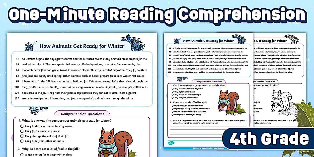 Fourth Grade One-Minute Reading Comprehension