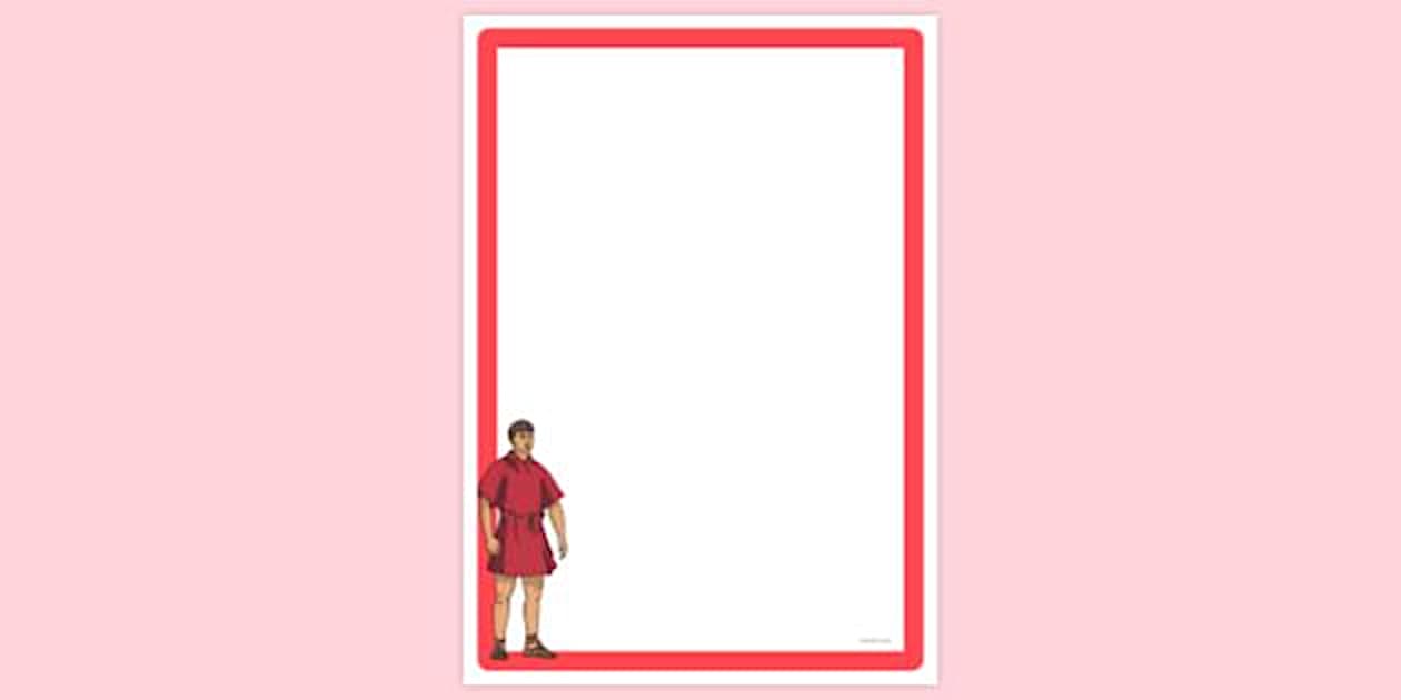 Simple Blank Roman Soldier In Tunic Page Border | Twinkl