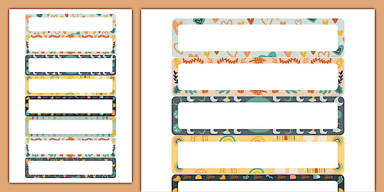 Boho Dreamscape-Themed Editable Tray Labels (teacher made)