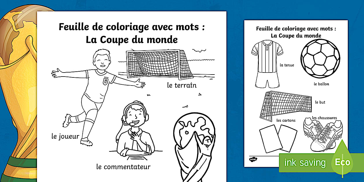Coloriages coupe du monde de football - Maternelle - Cycle 1