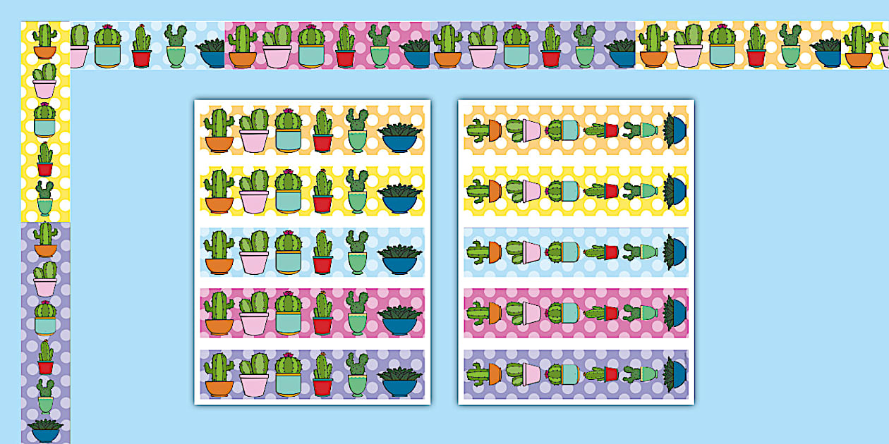 Succulent Bulletin Board Borders (teacher made) - Twinkl