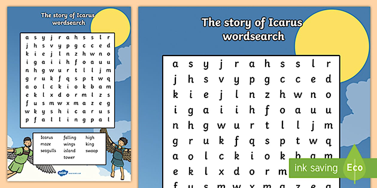 Lower Ability Icarus Word Search (teacher made) - Twinkl