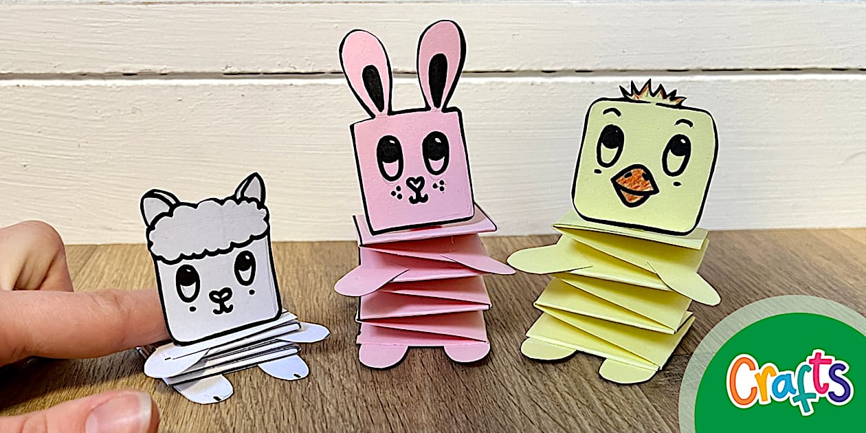 Folded Paper Easter Animals | Easter Crafts (teacher made)
