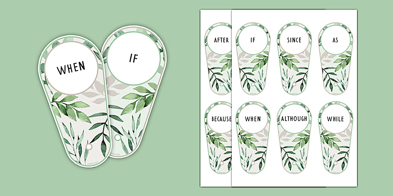 Muted Botanical Themed Subordinating Conjunctions Fans
