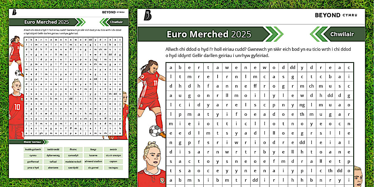 Chwilair Pêl-Droed Merched Cymru Euro 2025 (teacher made)