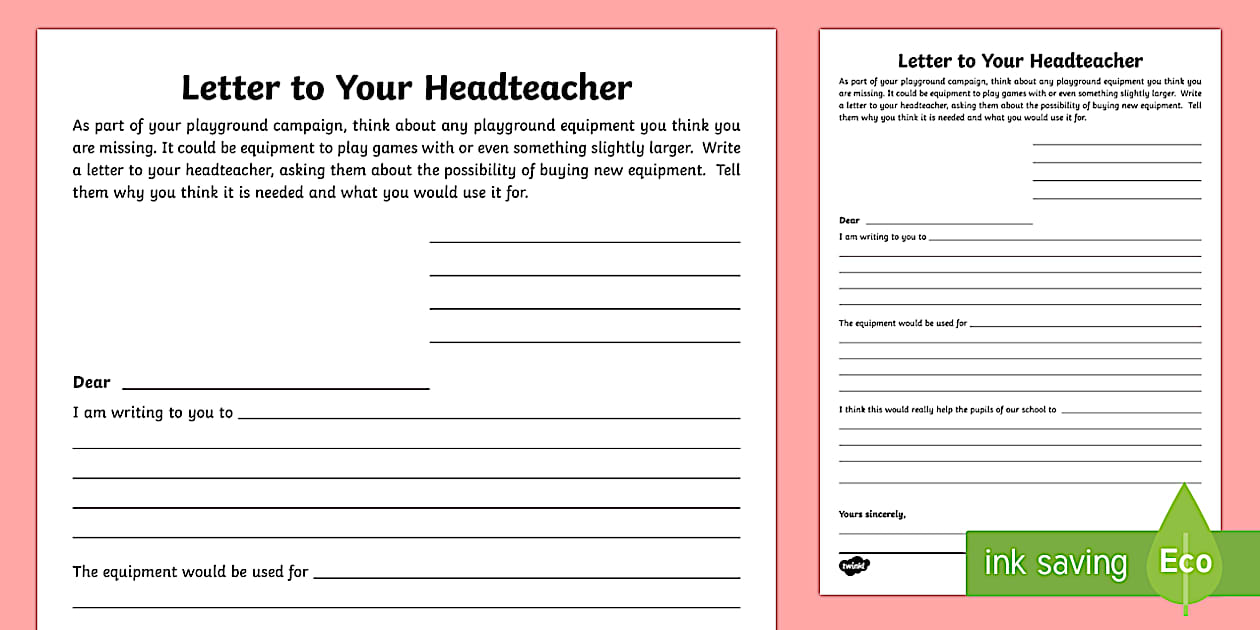 Playground Equipment Letter Writing Template - Twinkl
