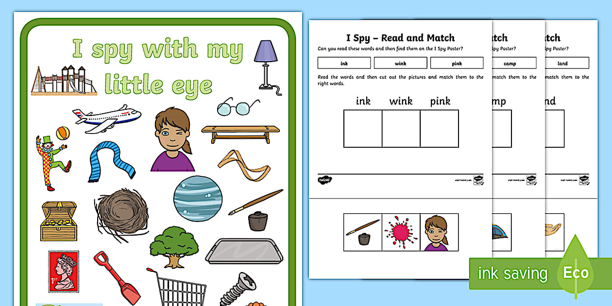 Read and Match Phase 4 Consonant Digraphs I Spy - I Spy Read and Match ...