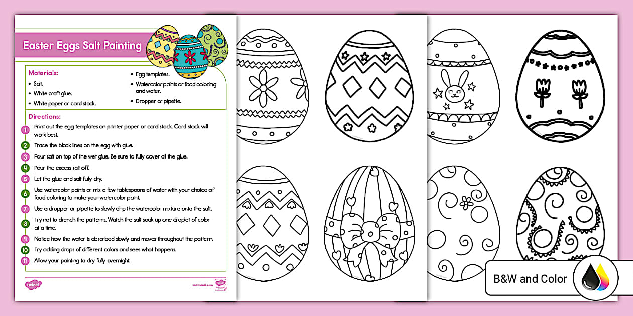 Easter Egg Paint Ideas | Art Worksheet for Kids | Twinkl USA