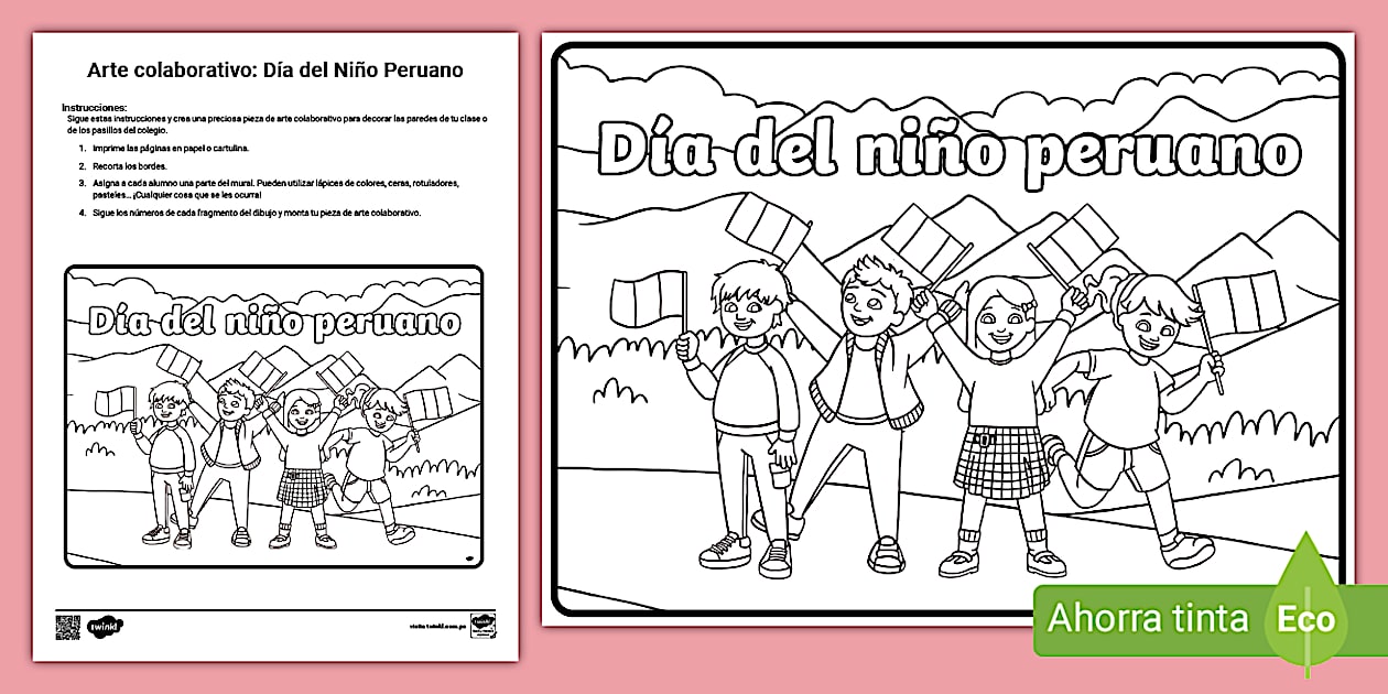 Día del Niño Peruano (Dibujo colaborativo) - Twinkl Perú