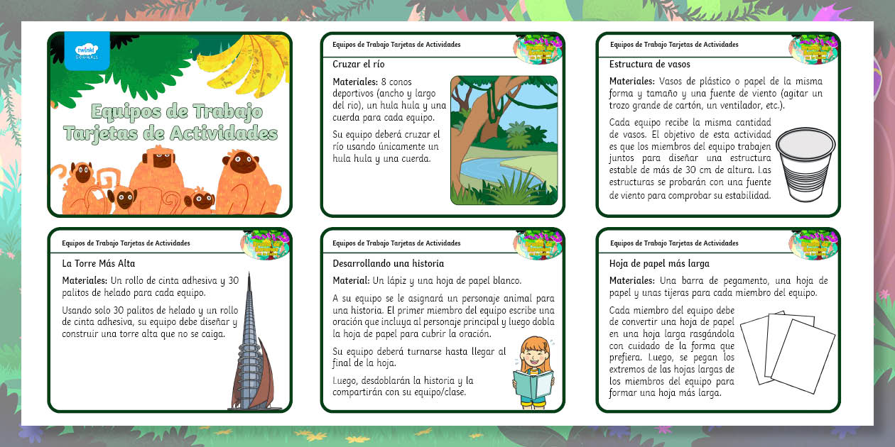 Tarjetas | Desafíos Equipo | Trabajo Grupal | Lectura