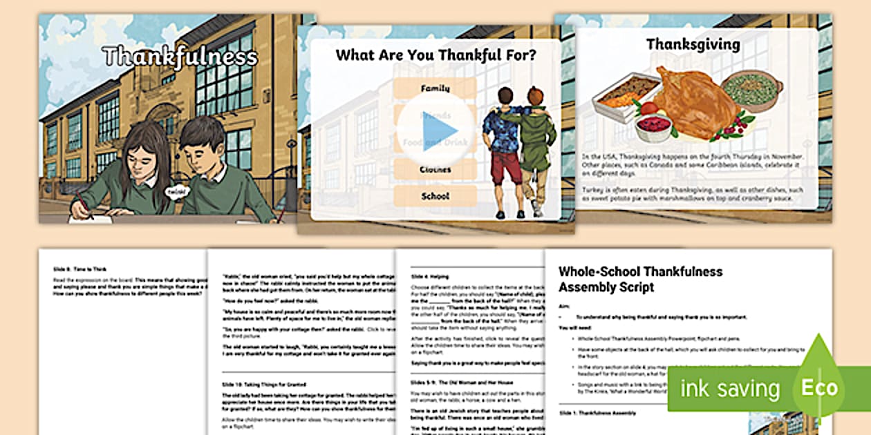 Whole School Assembly Pack KS2/KS1 Story About Thankfulness