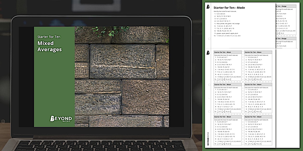 👉 Averages and Range Starter Activity Pack | Beyond Maths