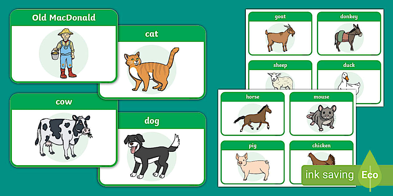 Old MacDonald Had a Farm Picture Flashcards - Twinkl