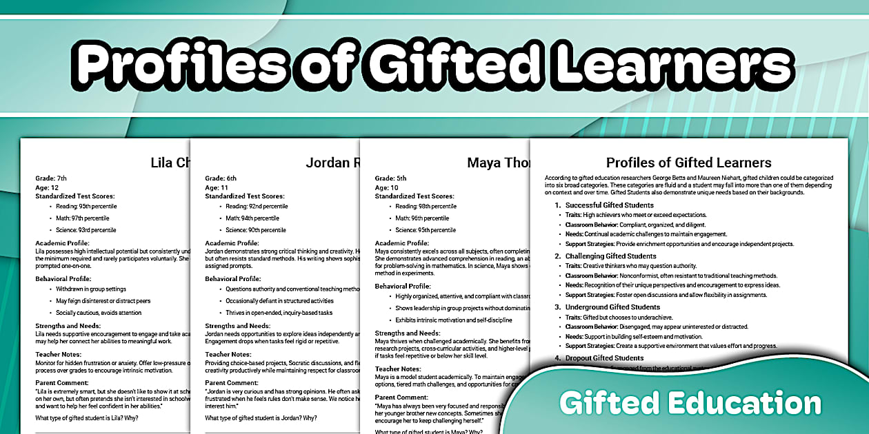 Profiles of Gifted and Talented Learners | Twinkl USA
