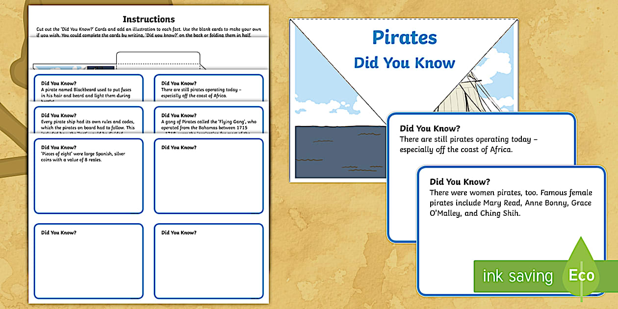 Pirates Did You Know? Information Cards (teacher made)