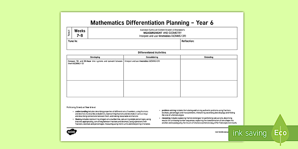 Year 6 Time Mathematics Differentiated Plan - Twinkl
