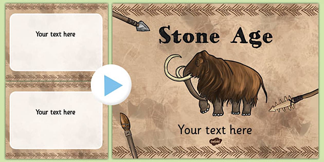 The Stone Age Themed PowerPoint Template - Twinkl