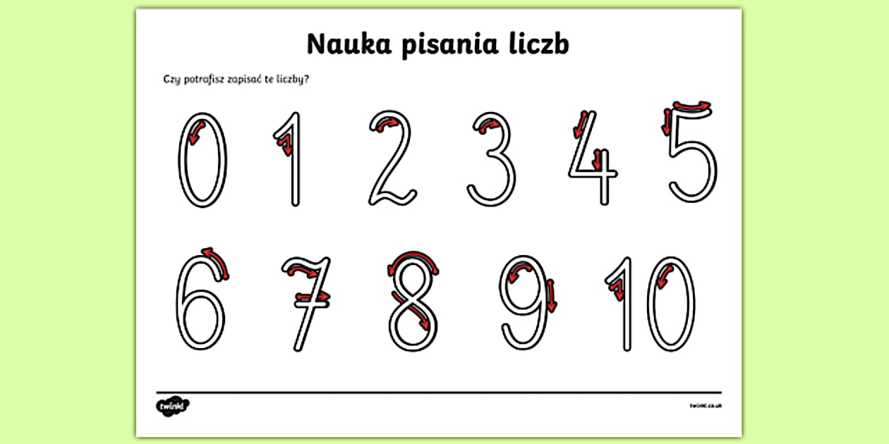 Nauka Pisania Cyfr | Pisanie Cyfr (teacher made) - Twinkl