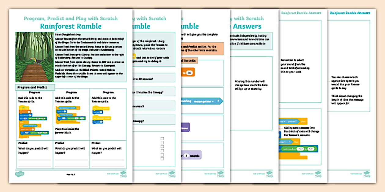 Program, Predict and Play with Scratch: Rainforest Ramble