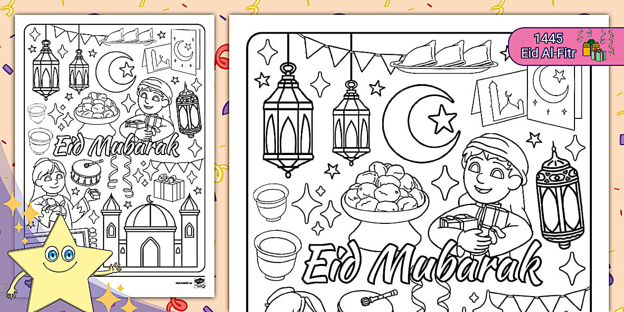 My First Eid Doodle Colouring Page (teacher made) - Twinkl