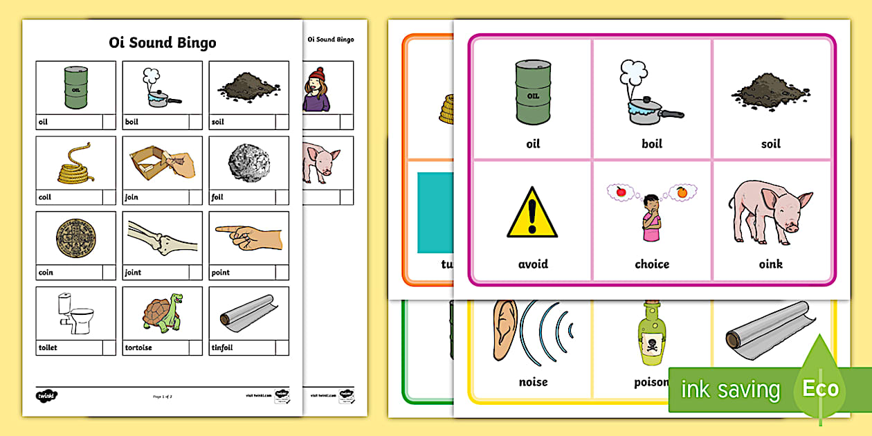 ‘Oi’ Sounds Bingo Phonics Game - Primary Resources - Twinkl