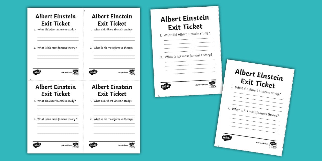 Third Grade Albert Einstein Exit Ticket (teacher made)