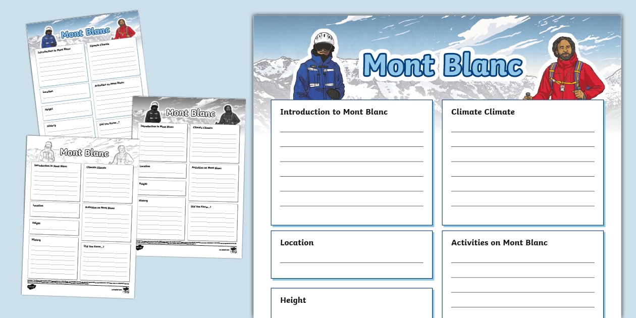 Mont Blanc Fact File Template - Twinkl Primary - Twinkl