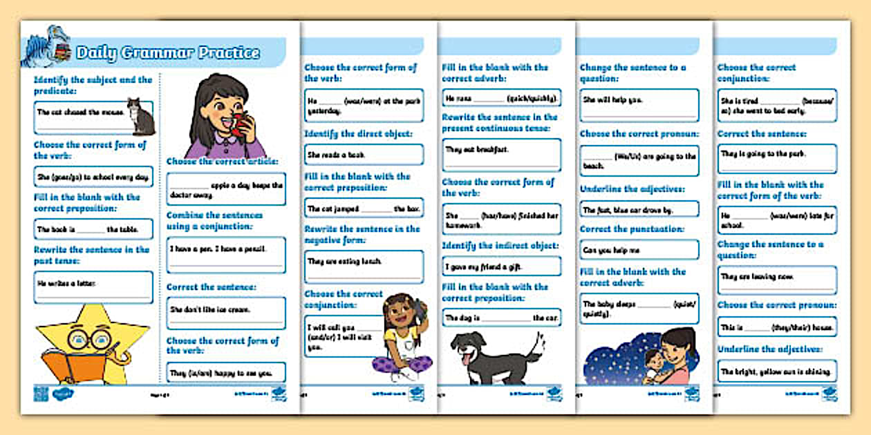 Daily Grammar Practice, English Grammar Practice - Twinkl