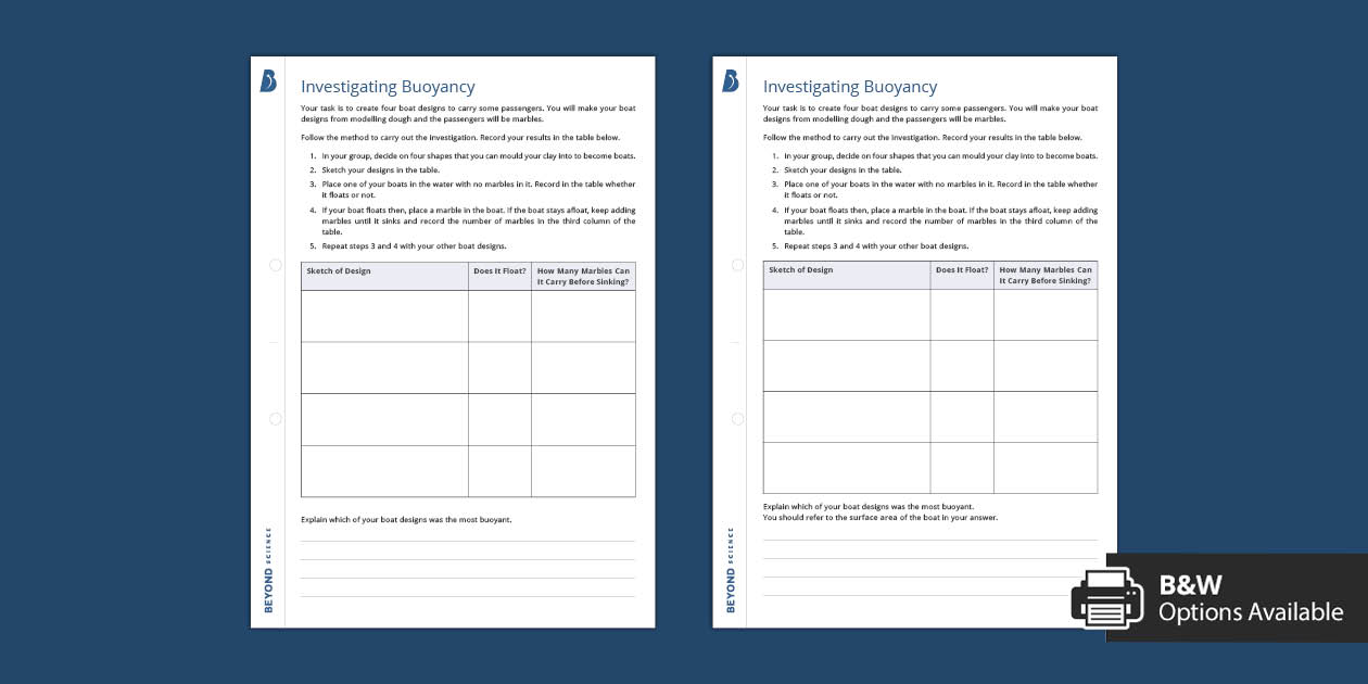 Modelling Clay Floating and Sinking Activity (teacher made)