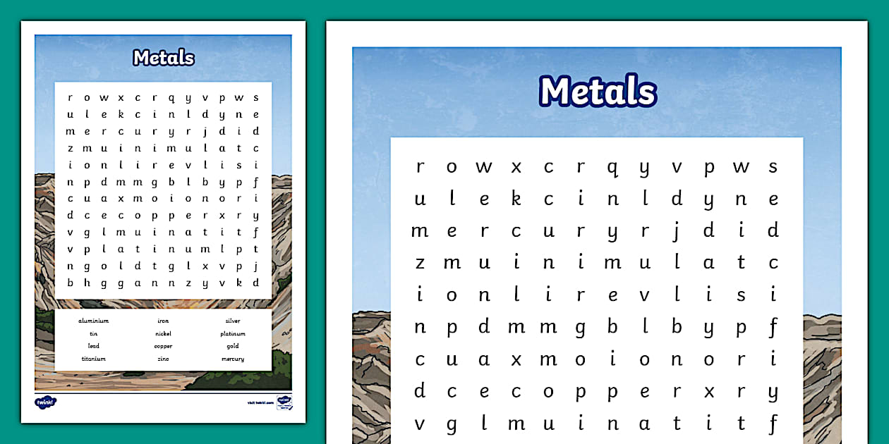 Metals Word Search (Teacher-Made) - Twinkl