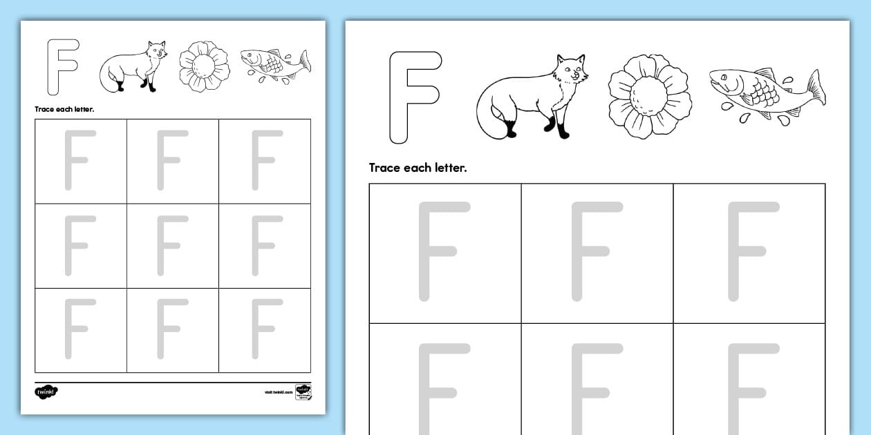 Uppercase Letter F Tracing Worksheet (teacher made) - Twinkl