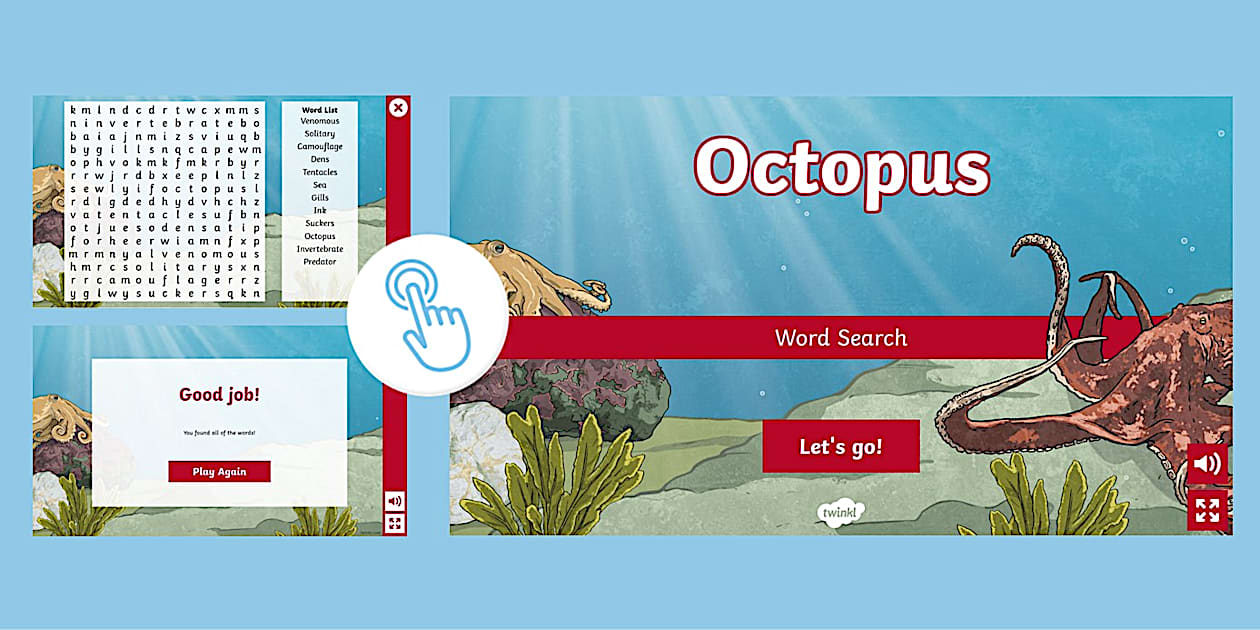 Interactive Octopus Word Search | Twinkl Games | Word Search