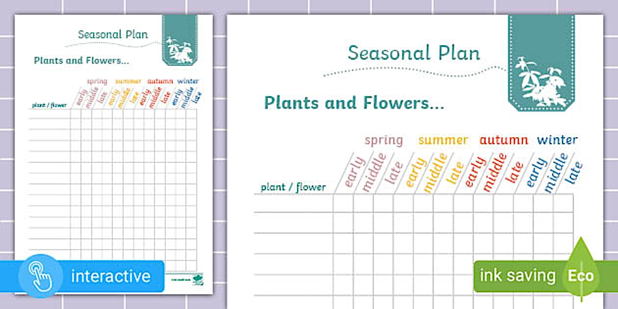Plant and Flowers Seasonal Gardening Plan | Twinkl Busy Bees